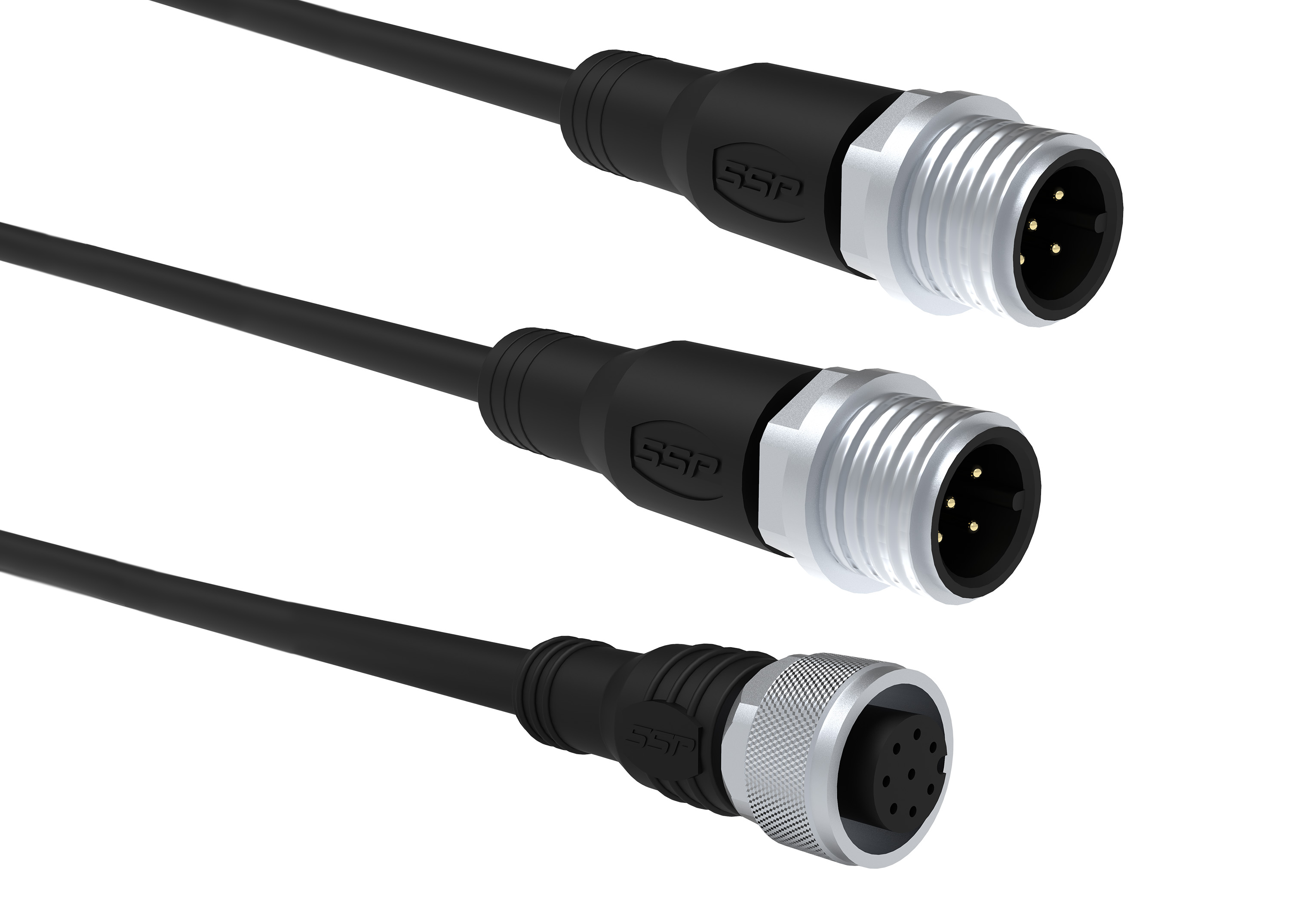 M12-M12-M12-C8025-G PUR | M12-M12-M12-adapter cable, 8-pin, 5-pin, 0,2 m